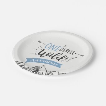 A Onederful Wild Adventure Paper Plate Boy | Zazzle