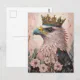 A Painting of a pink hawk with a gold crown Postcard | Zazzle