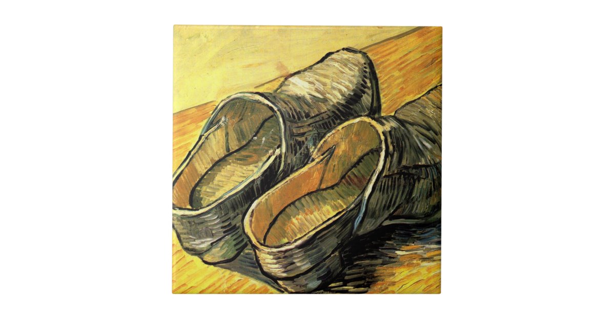 A Pair of Leather Clogs by Vincent van Gogh Tile | Zazzle