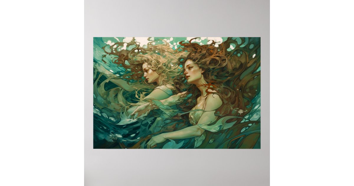 A pair of mermaids poster | Zazzle