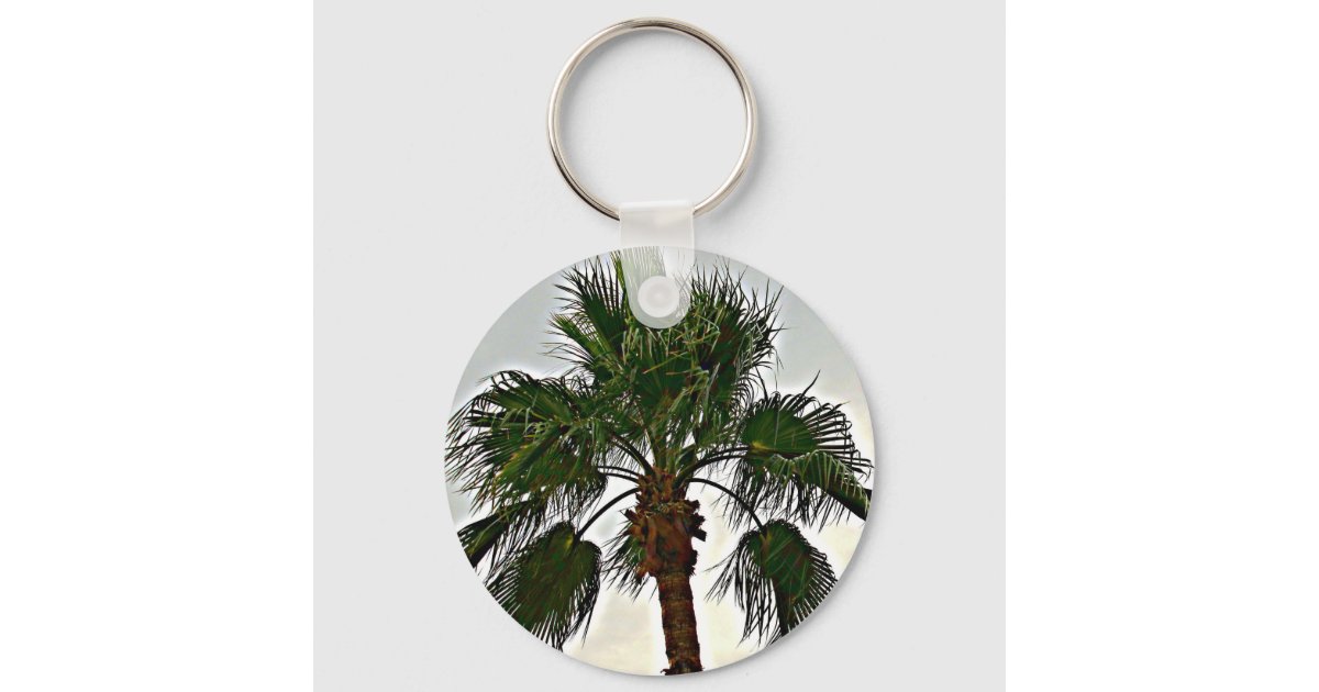 A Palm Tree Keychain | Zazzle