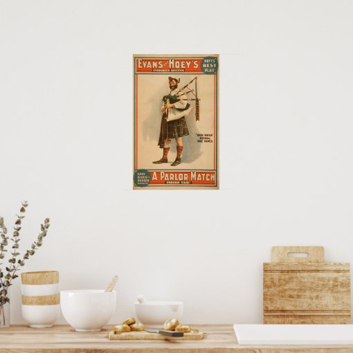 A parlor Match "Old Hoss" Scottish Bagpiper Poster | Zazzle