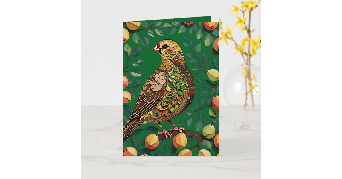 A Partridge In A Pear Tree Cut-Out Stencil-Style Card | Zazzle
