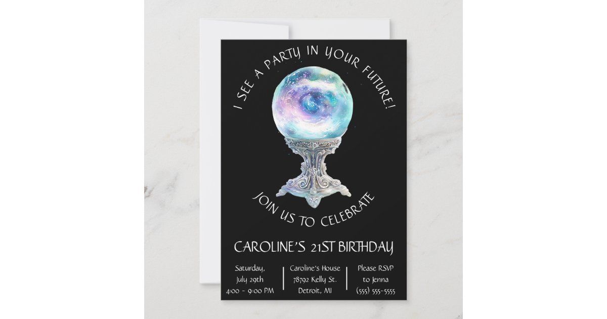 A Party in Your Future, Crystal Ball Birthday Invitation | Zazzle
