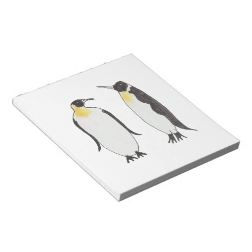A Penguin Couple Ink Drawing Notepad | Zazzle