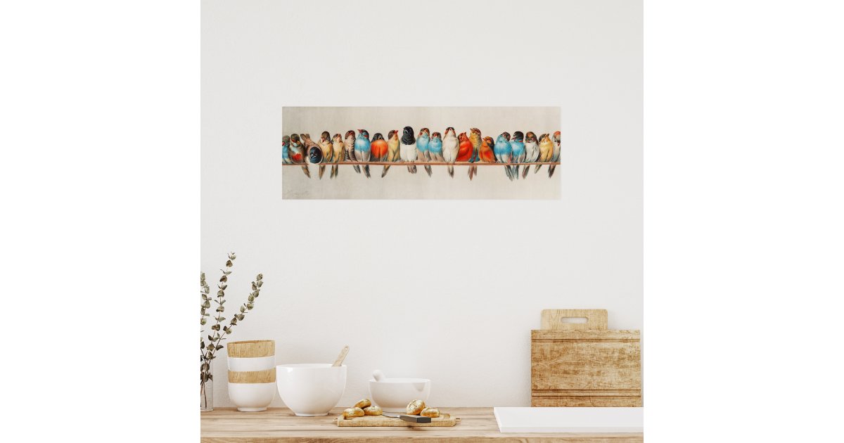 A Perch of Birds by Hector Giacomelli Poster | Zazzle