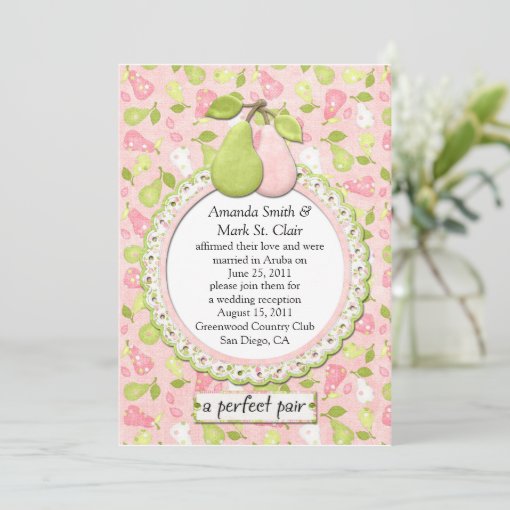 A Perfect Pair Post Wedding Invitation | Zazzle