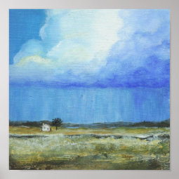A Perfect Storm Abstract Art Landscape Painting Poster | Zazzle