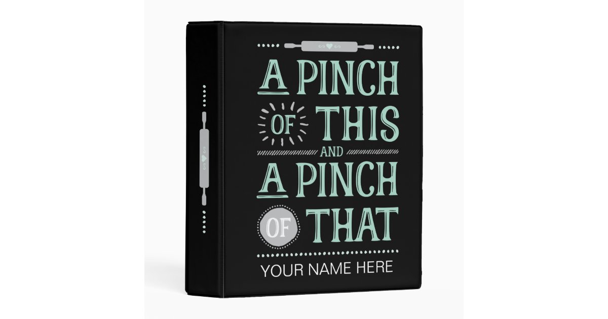 A Pinch Of This Recipe Book Mini Binder | Zazzle