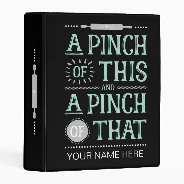 A Pinch Of This Recipe Book Mini Binder | Zazzle