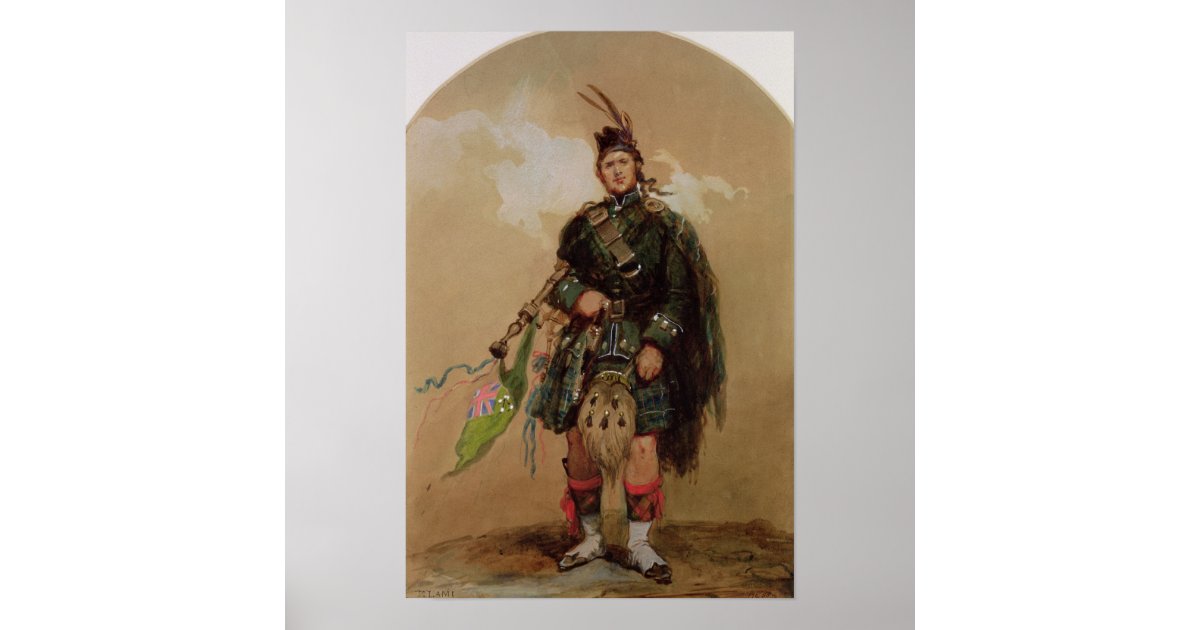 A Piper of the 79th Highlanders at Chobham Poster | Zazzle