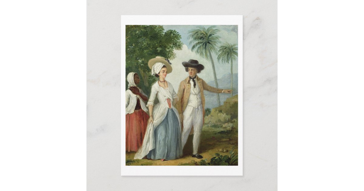 A Planter and his Wife, Attended by a Servant, c.1 Postcard | Zazzle