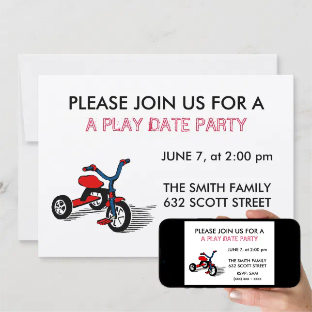 A Play Date Party Invitation | Zazzle