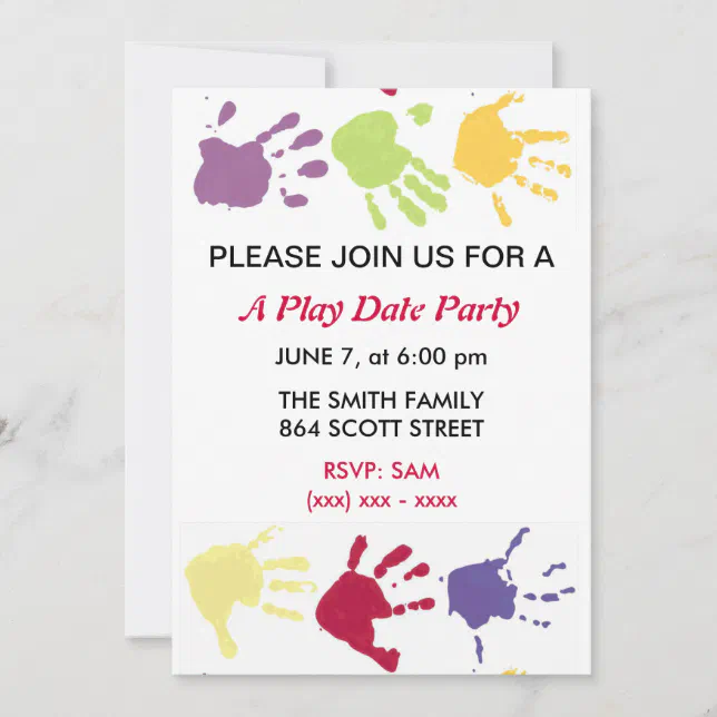 A Play Date Party Kids Invitation | Zazzle