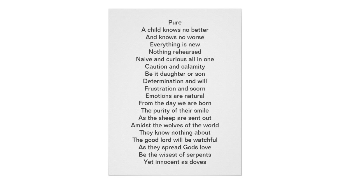 A Poem about childhood Poster | Zazzle