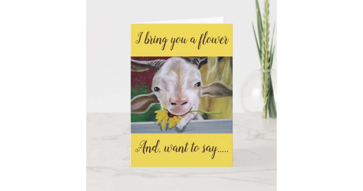 A POETIC GOAT*** FILLED WITH LOVE- LOVE CARD | Zazzle