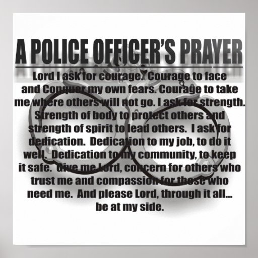 A POLICE OFFICER'S PRAYER POSTER | Zazzle