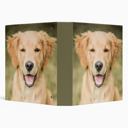 A Portrait Of A Golden Retriever Puppy Binder | Zazzle
