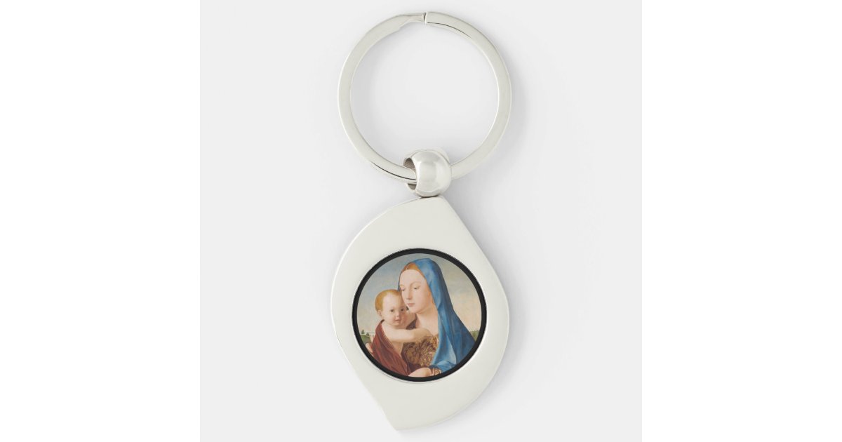 A Portrait of Mary and Baby Jesus Keychain | Zazzle