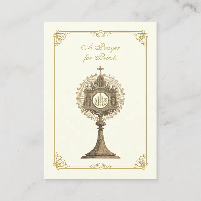 A PRAYER FOR PRIESTS CATHOLIC RELIGIOUS PLACE CARD | Zazzle