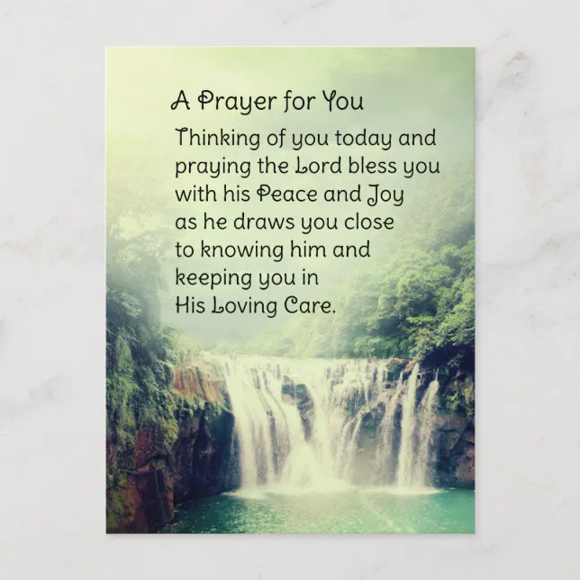 A Prayer For You Beautiful Nature Waterfall Postcard | Zazzle