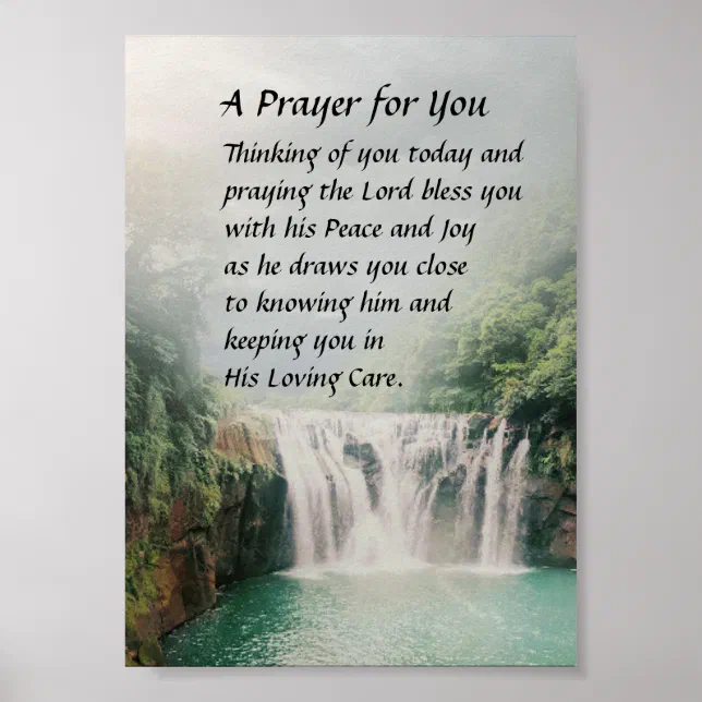 A Prayer For You Beautiful Nature Waterfall Poster | Zazzle