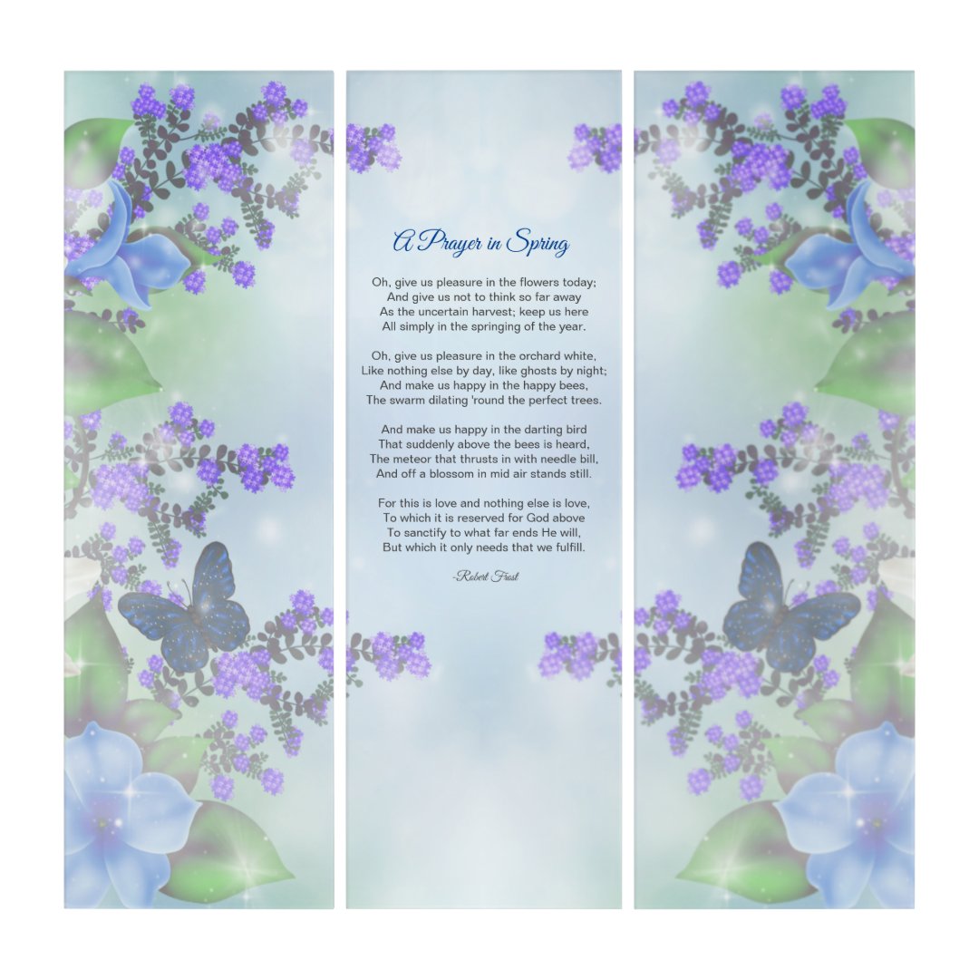 A Prayer in Spring Poem by Robert Frost Triptych | Zazzle