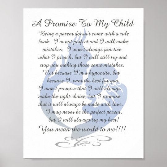A Promise to my Child - Boy Poster | Zazzle.com