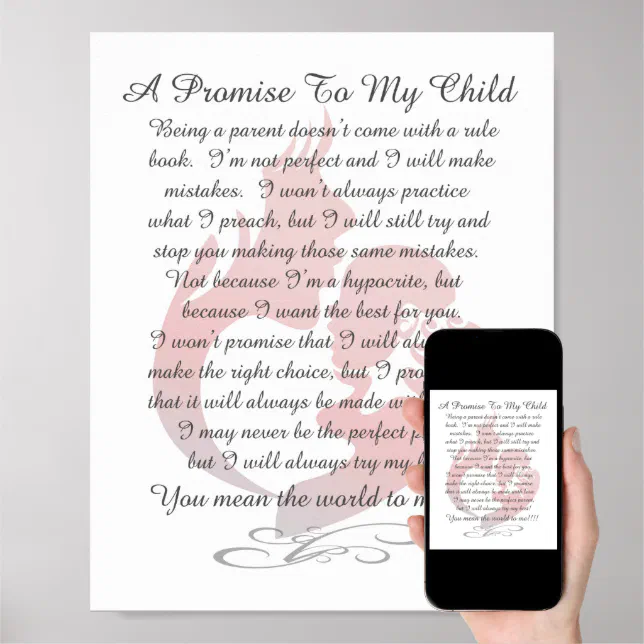 A Promise to My Child - Girl Poster | Zazzle