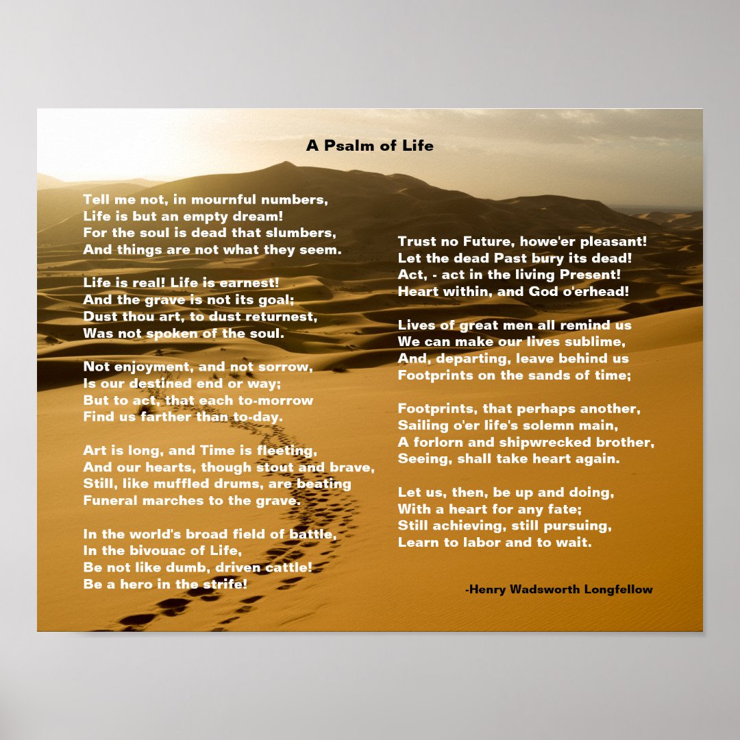 A Psalm of Life Inspiring Poem Poster | Zazzle