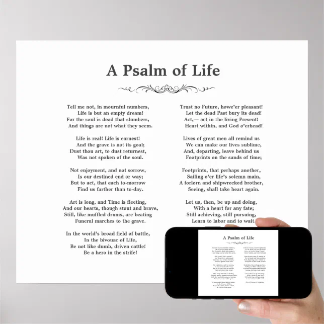 A Psalm of Life Longfellow Poem Poster | Zazzle