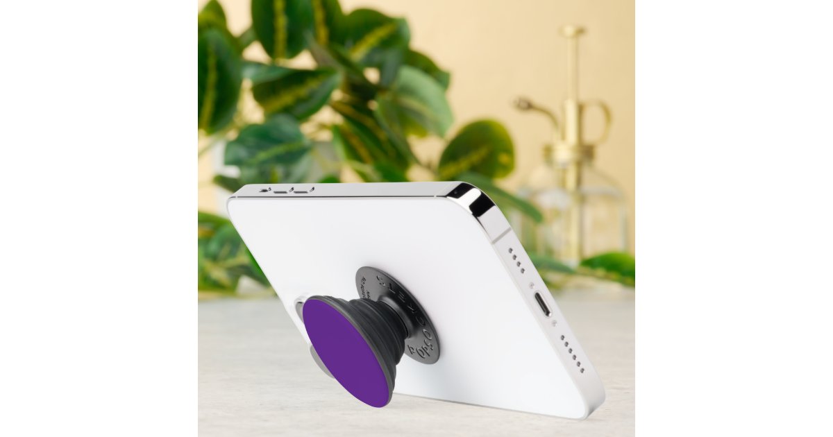 a purple background with a white border PopSocket | Zazzle