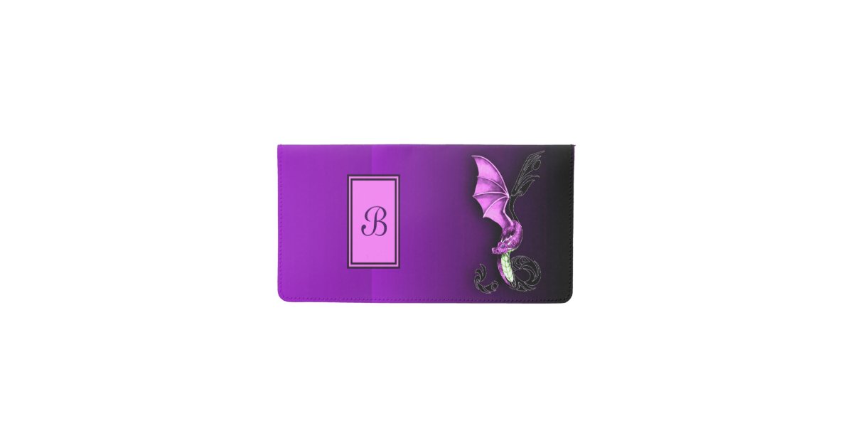 A Purple Dragon Checkbook Cover | Zazzle