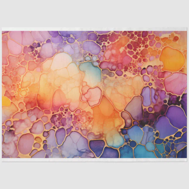 A Rainbow Alcohol Ink Series Design 9 Tissue Paper | Zazzle