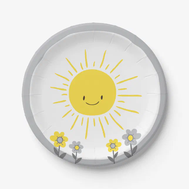 A Ray of Sunshine Paper Plates Little Sunshine Sun | Zazzle