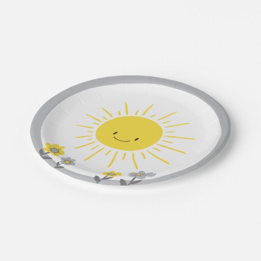 A Ray of Sunshine Paper Plates Little Sunshine Sun | Zazzle