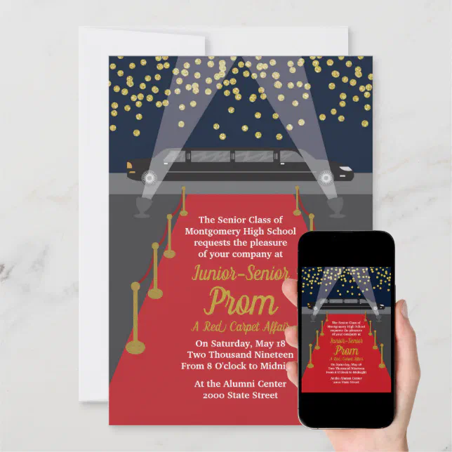 A Red Carpet Prom Invitation | Zazzle