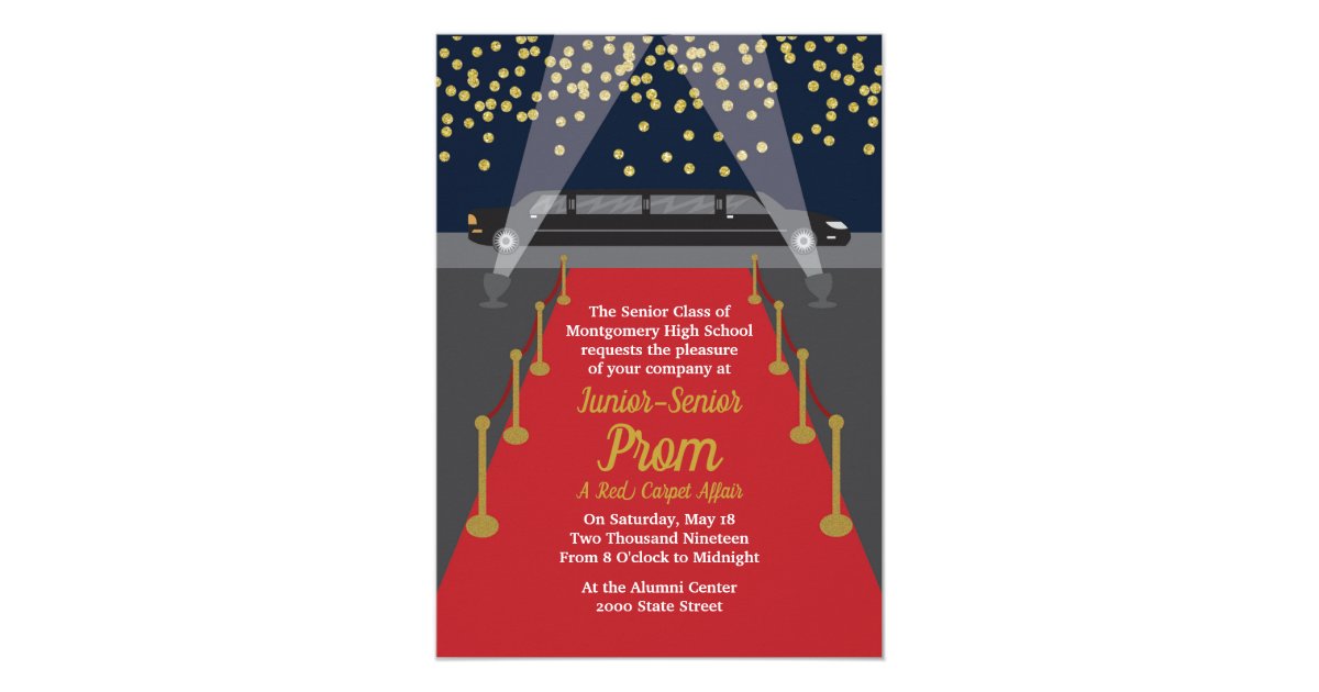 A Red Carpet Prom Invitation | Zazzle.com