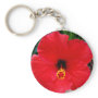 A Red Hibiscus Flower Keychain | Zazzle
