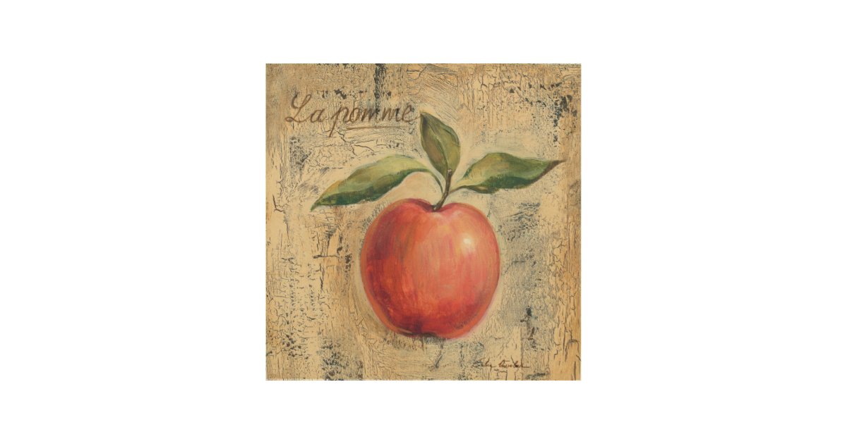 A Red Shiny Apple Wood Wall Decor | Zazzle