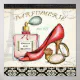 A Red Shoe, A Bottle of Perfume, and Blush Powder Poster | Zazzle