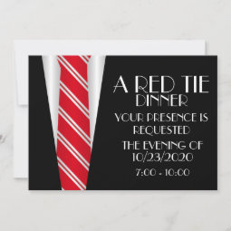 A Red Tie Dinner Invitation | Zazzle