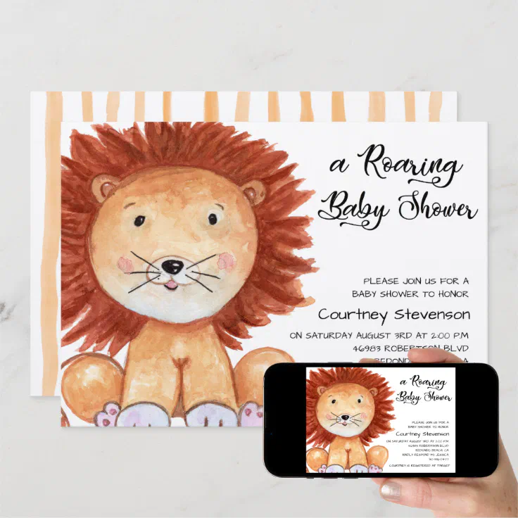 A Roaring Baby Shower Invitation | Zazzle