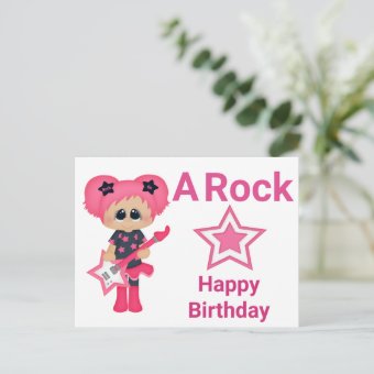A Rock Star Happy Birthday Postcard | Zazzle