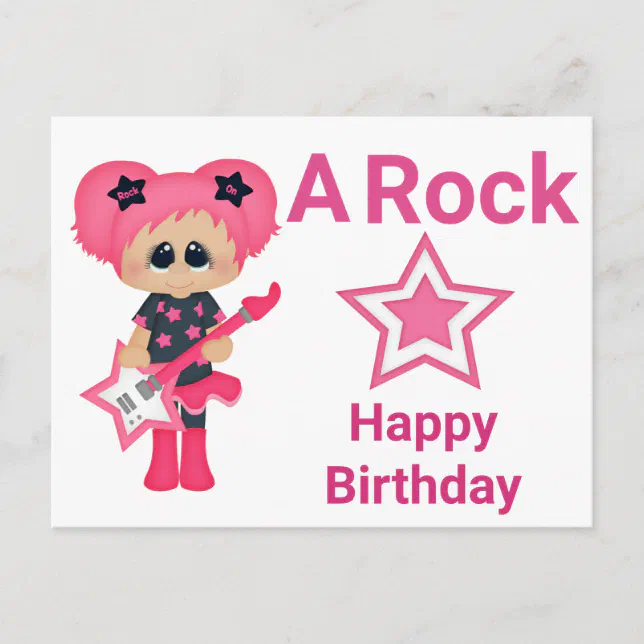 A Rock Star Happy Birthday Postcard | Zazzle