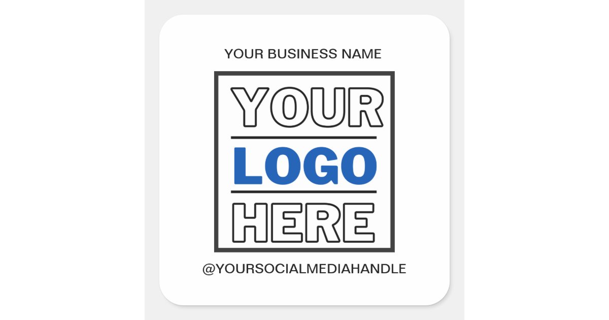 A round professional custom branded Classic Round Square Sticker | Zazzle