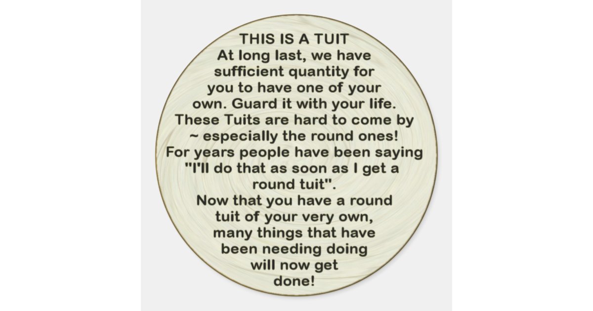A Round Tuit ~ sticker | Zazzle.com
