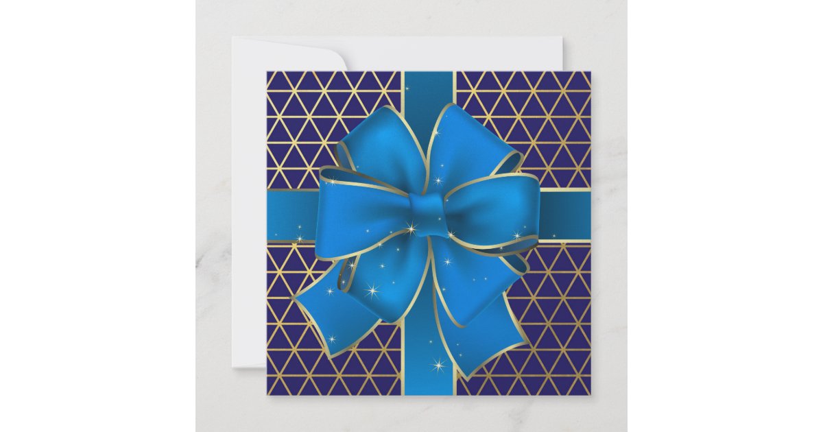 A Royally Elegant Blue Bow Invitation | Zazzle
