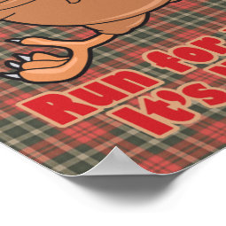 a run for life funny turkey poster | Zazzle