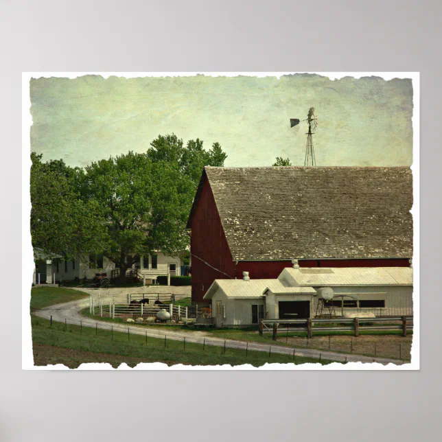 A Rural Iowa Farm Scene Poster | Zazzle